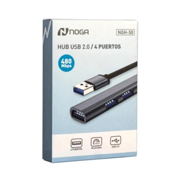 HUB USB METALICO NOGANET NGH-50 4 PUERTOS 2.0 – Omega Computación