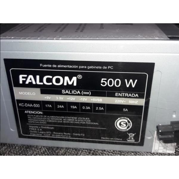 FUENTE ATX 500W 24 PINS SATA FALCOM KC-DAA-500 – Omega Computación